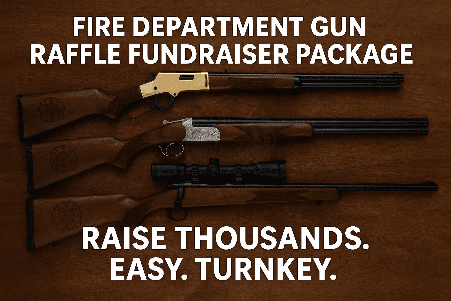 Fire Department Gun Raffle Fundraiser Package | Whitetail Woodcrafters